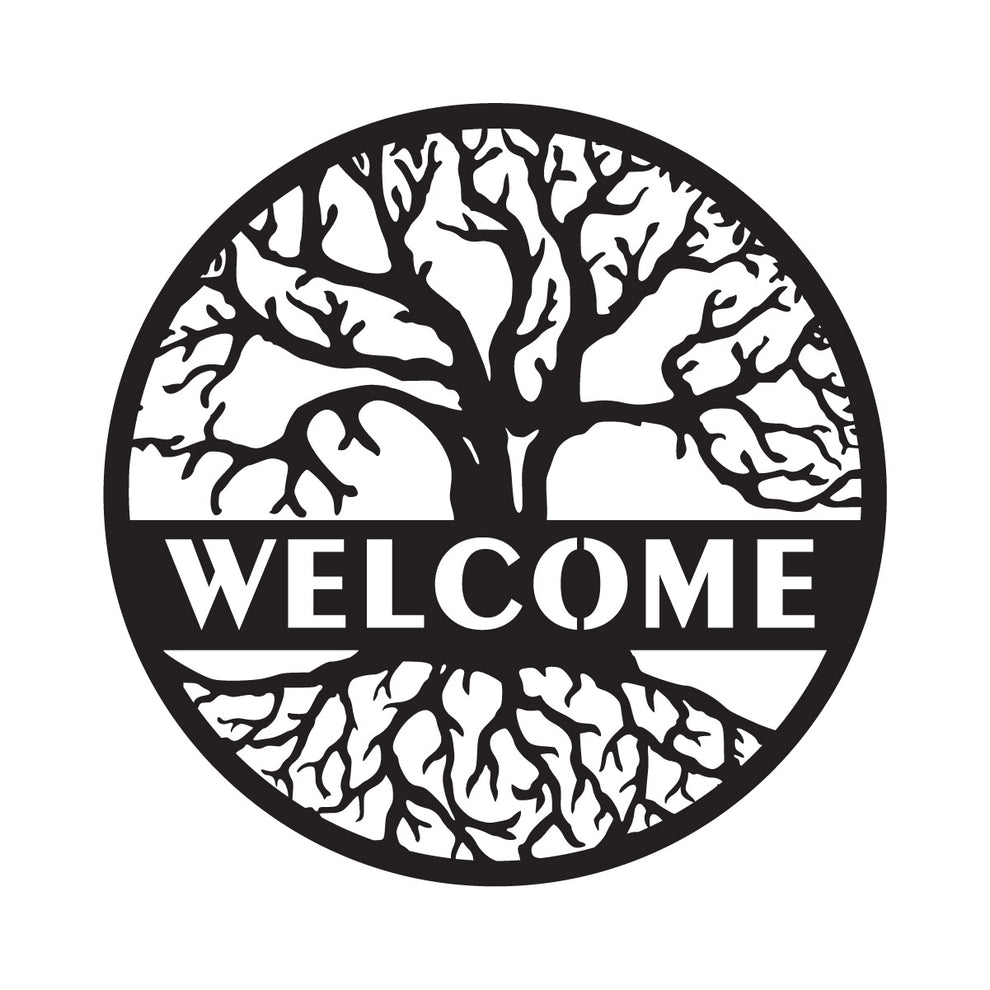 Welcome Tree of Life Sign – hills-decorative-metal